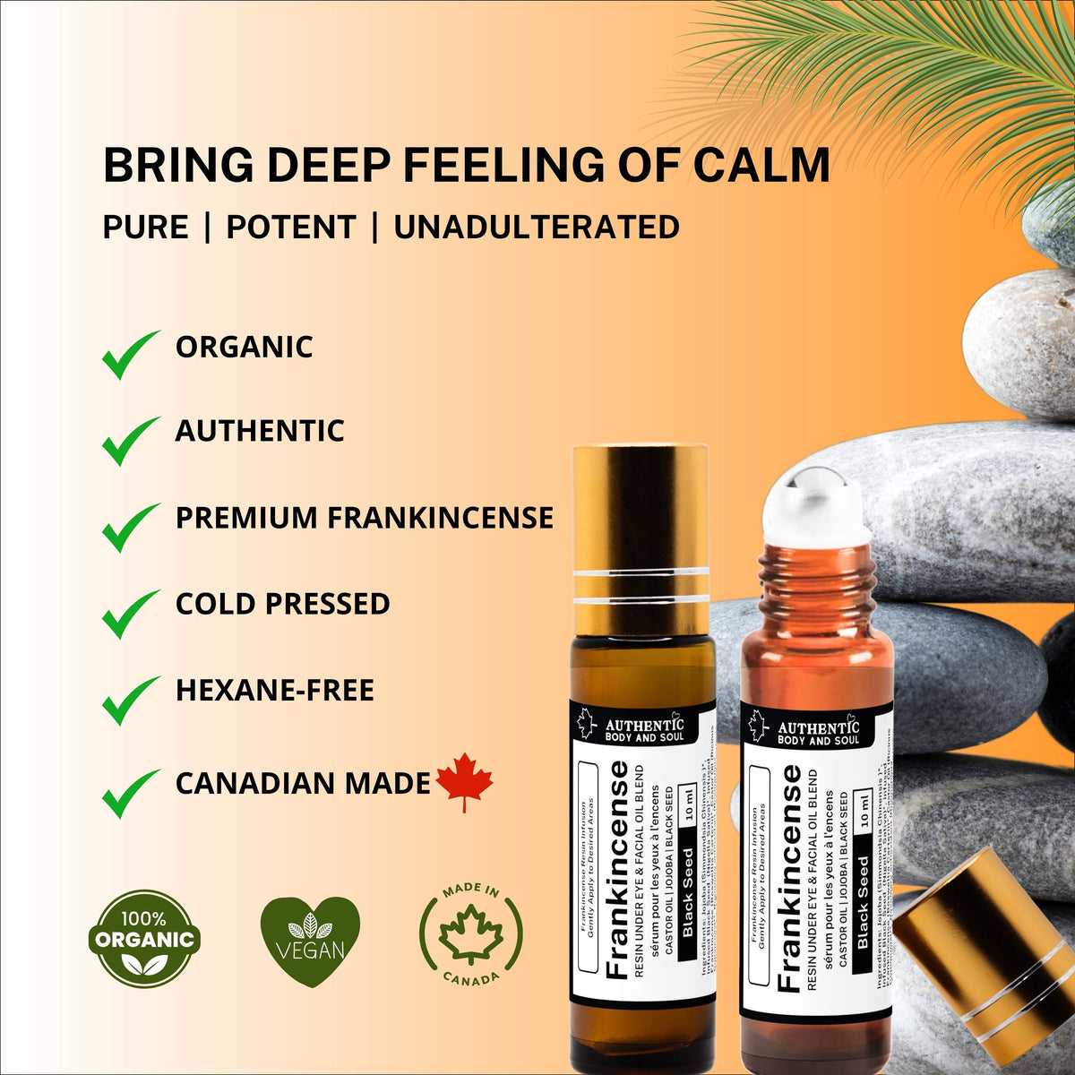 Frankincense resin infused castor oil and black seed oil– Authentic Body and Soul