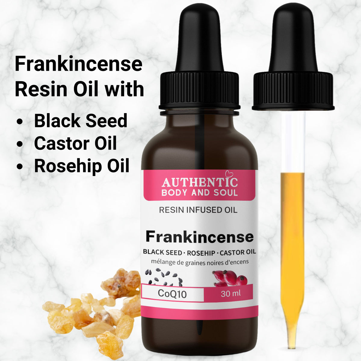 Frankincense Resin Rosehip and Castor Oil - Authentic Body and Soul