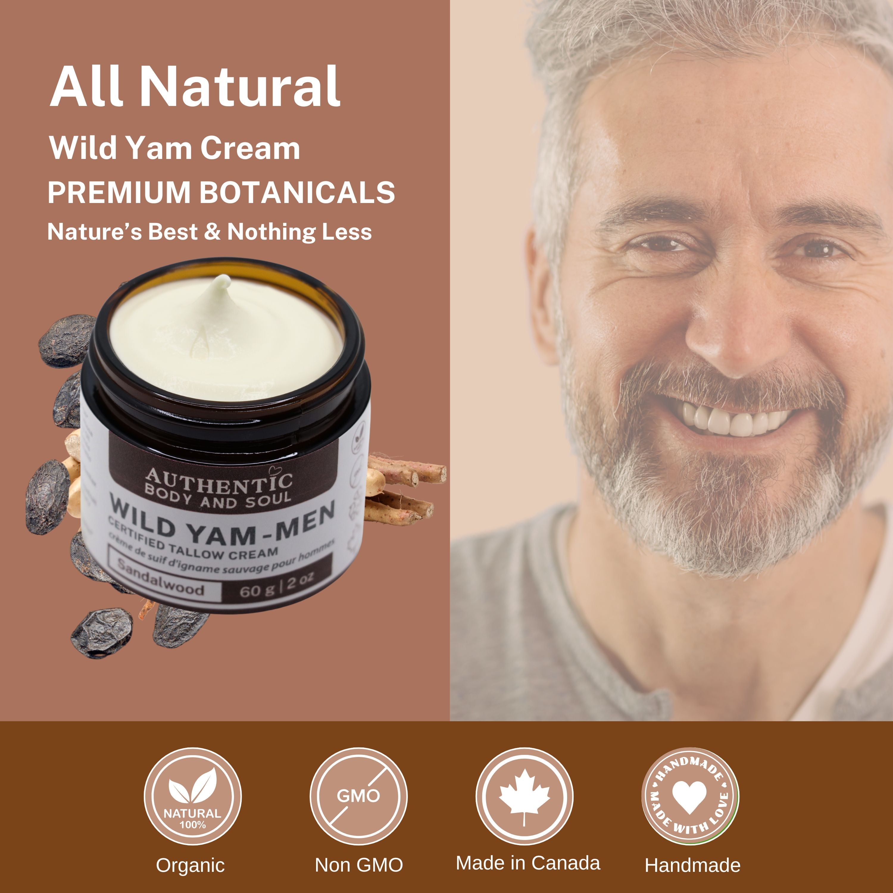 Wild Yam Cream for Men - Authentic Body and Soul